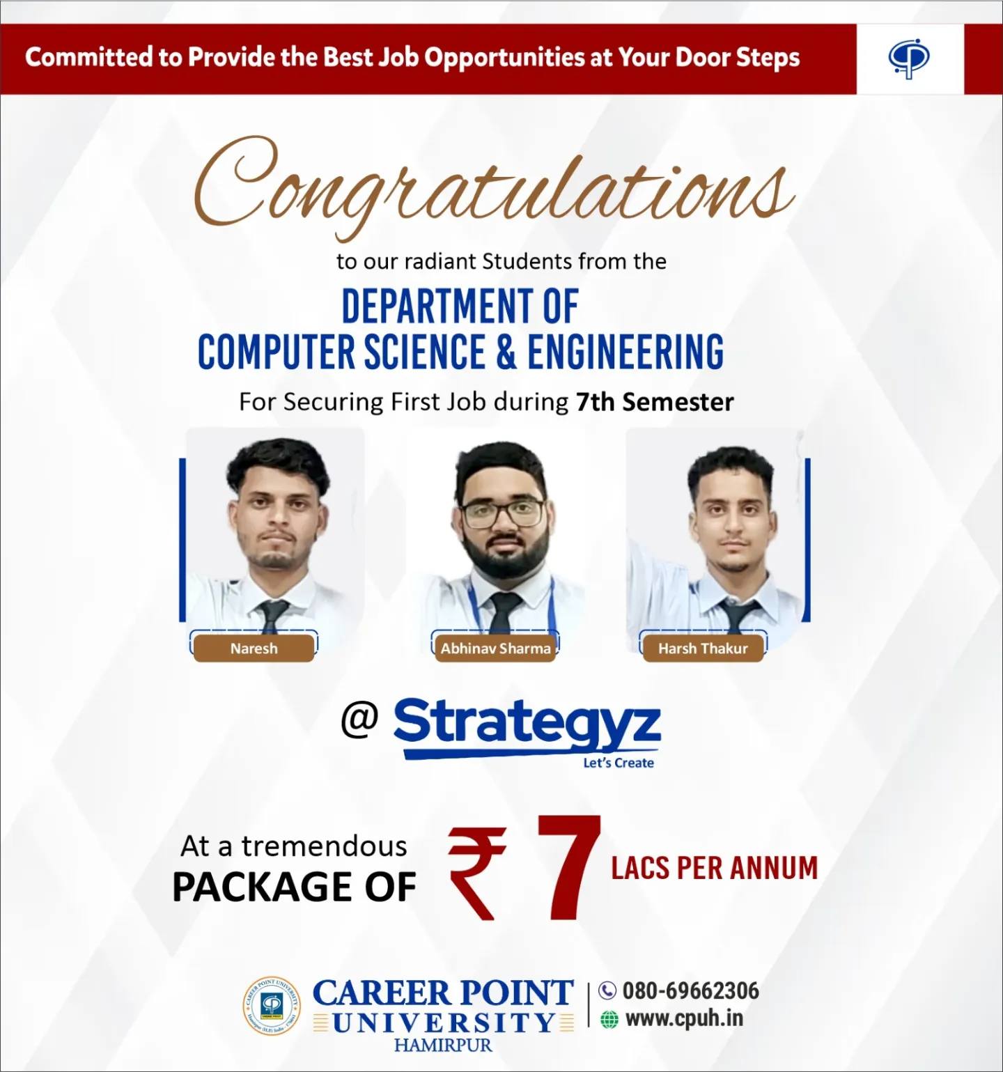 CPU Celebrates Job Placements of Computer Science Students! - Career ...